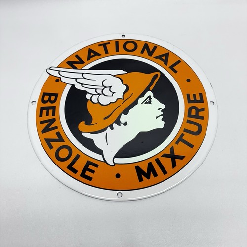 National Benzole Mixture - Vintage Porcelain Sign - Motor Oil Service ...