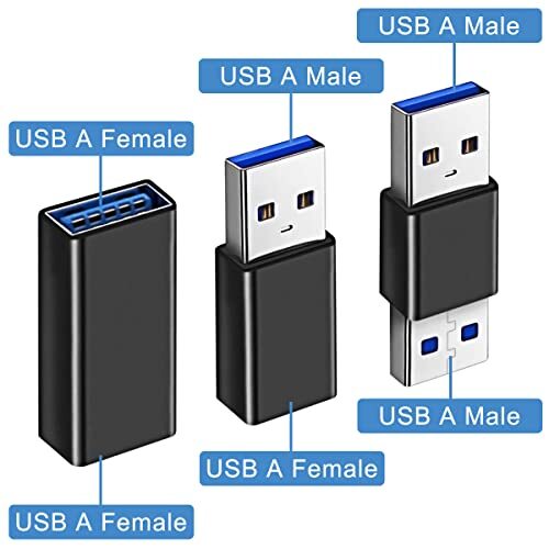USB A Adapters - 3 Styles 2 Pcs Each | eBay