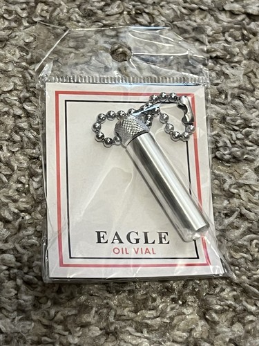 NEW EAGLE OIL VIAL CONTAINER KEYCHAIN 73901 SILVER 1.5 INCH BASE ...
