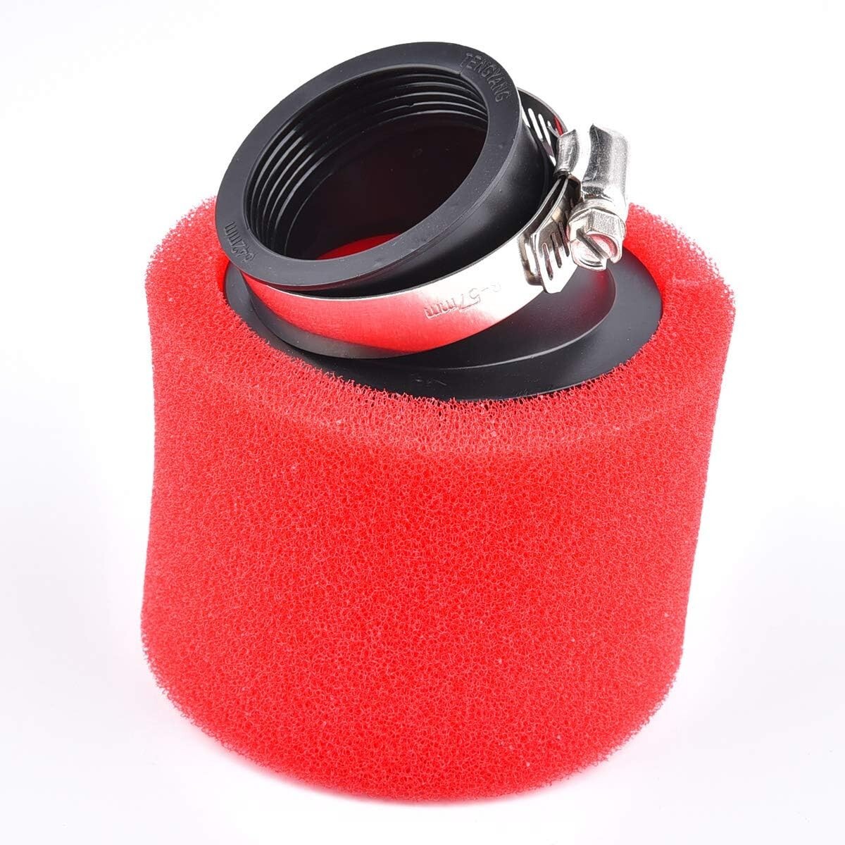 ANGLED RED 42mm PIT DIRT BIKE RACING DOUBLE FOAM AIR FILTER 125cc 140cc ...