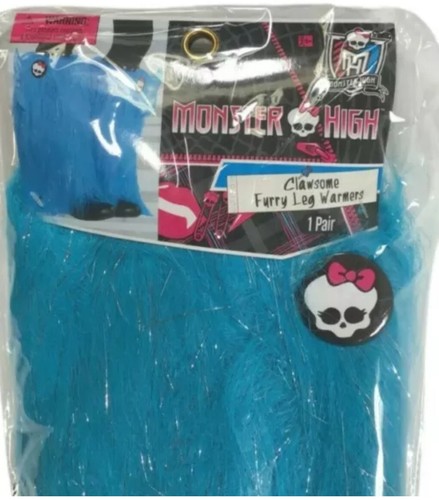 Girls Blue Monster High Furry Leg Warmers /Blue & Silver Kids HALLOWEEN ...