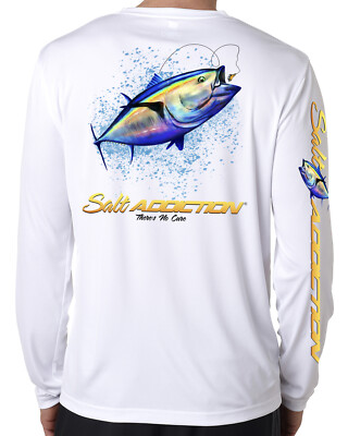 Salt Addiction t shirt long sleeve performance microfiber fishing uv 50 ...