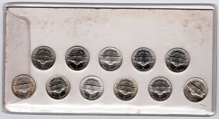 1942-45 UNCIRCULATED JEFFERSON SILVER WAR NICKEL 11 COIN SET COMPLETE ...