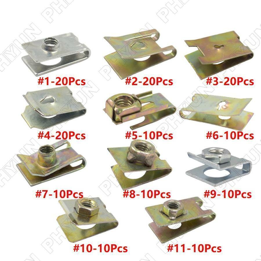 150 Pcs Metal U-Type Nuts Car Door Liner Fender Bumper Fastener Clips US Stock | eBay