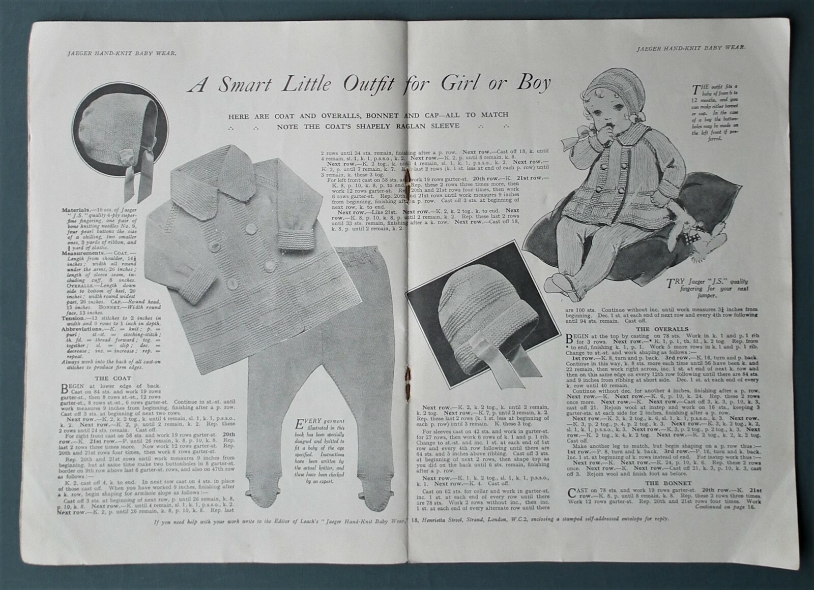 Jaeger Hand-Knit Baby Wear Mabel Lucie Attwell vintage knitting pattern ...