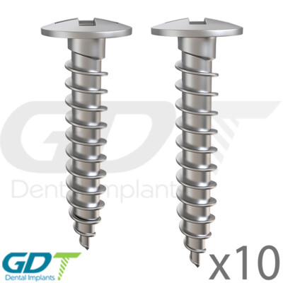 10 Full Threaded Self-Drilling GBR Tenting Screw Dental Membrane ...