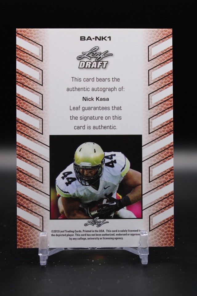 Nick Kasa, Colorado Buffaloes, 2013 Leaf Draft, Autograph, #BA-NK1 | eBay