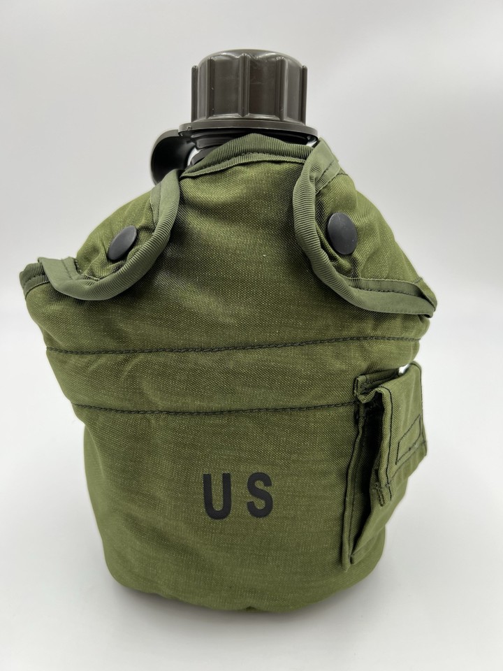 GENUINE USGI MILITARY SURPLUS 1 QUART WATER CANTEEN AND COVER ARMY USMC ...