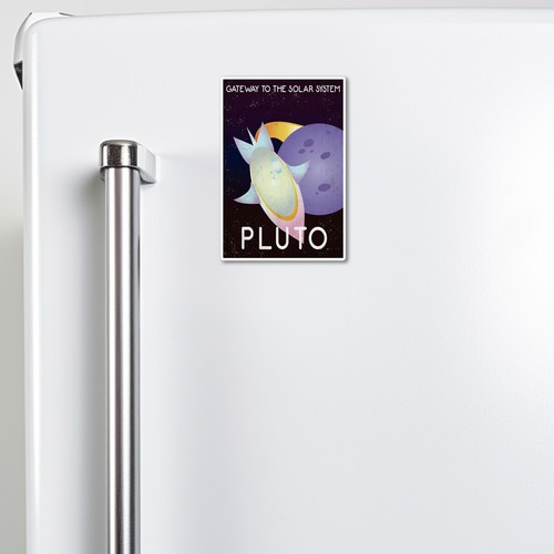 Cool Pluto Planet Fridge Magnet - Custom Cut Fridge Kitchen Magnet ...