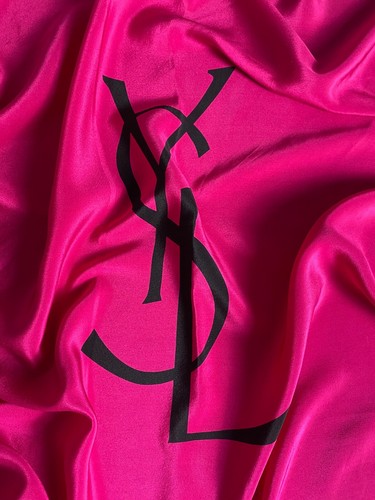 YSL 80s Pink Silk Scarf Vintage Monogram Foulard Made in France | eBay
