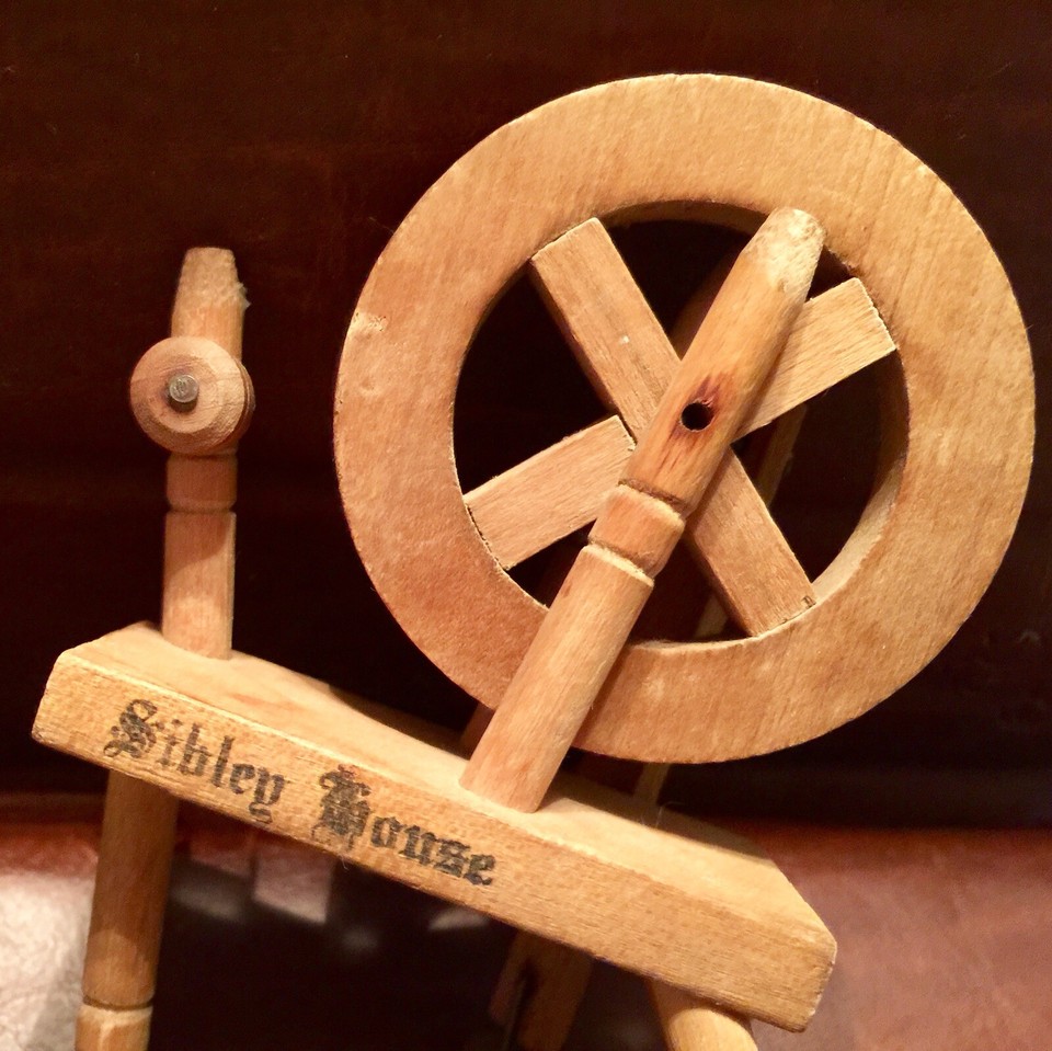 Vintage Miniature Wooden Spinning Wheel Souvenir From The Sibley House ...
