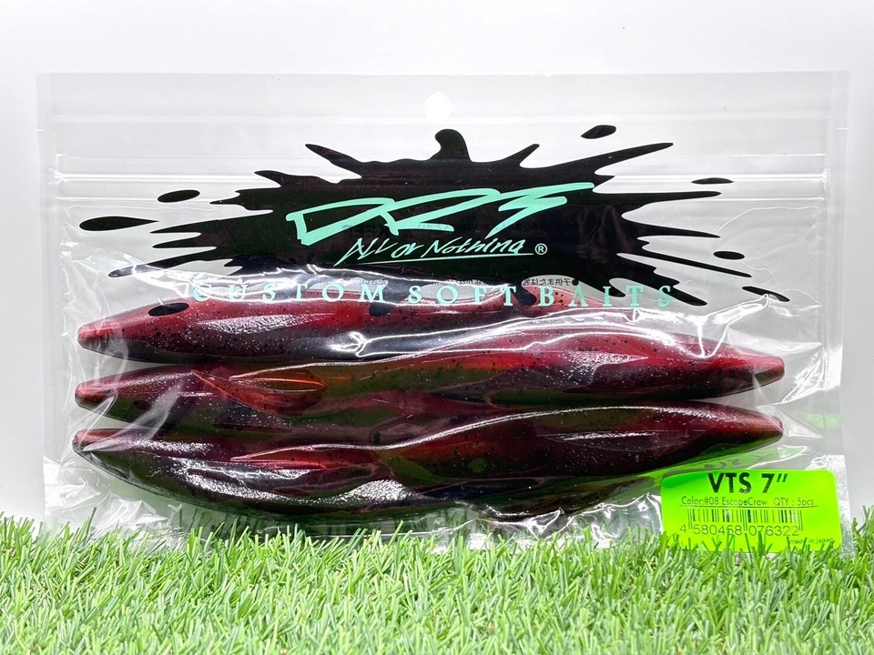 DRT Custom Soft Baits VTS 7" 5 pc Pack Please choose a color Fishing ...