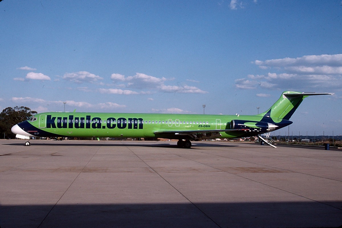 KULULA, Douglas DC-9, ZS-OBH, at Johannesburg, in 2004, aircraft slide ...