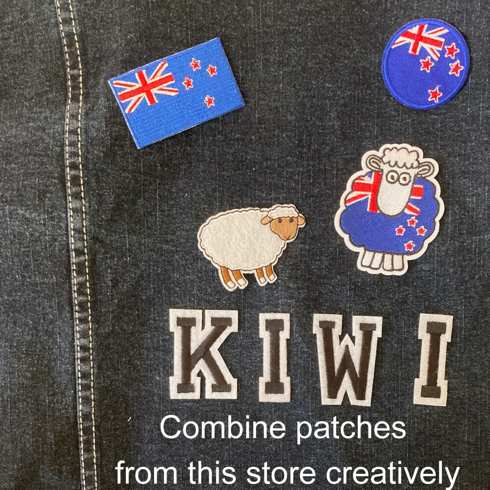 New Zealand NZ flag iron on patch Kiwi Aotearoa flags iron-on patches ...