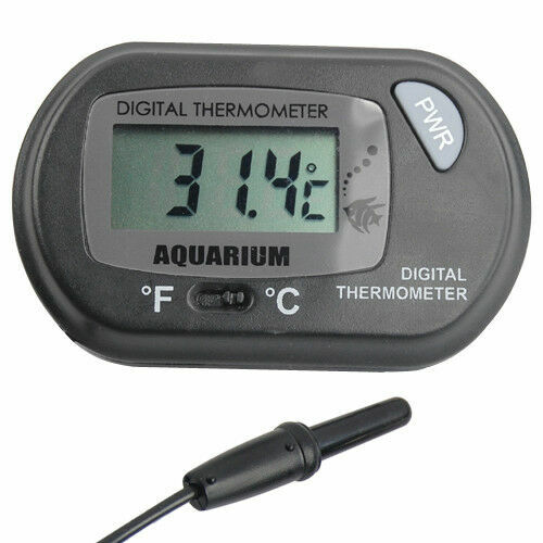 LCD Digital Thermometer Aquarium Fish Tank Vivarium Water Marine Probe ...