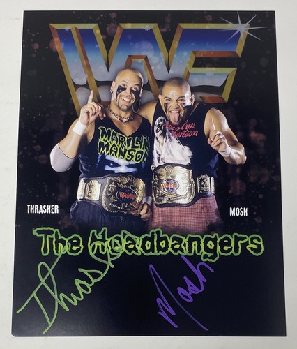 HEADBANGERS Signed 8x10 Photo Wrestling Autograph Wrestler WWF THRASHER ...