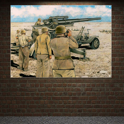 Artillery Unit War Art Poster Wall Painting WWII GER Wehrmacht Panzer ...