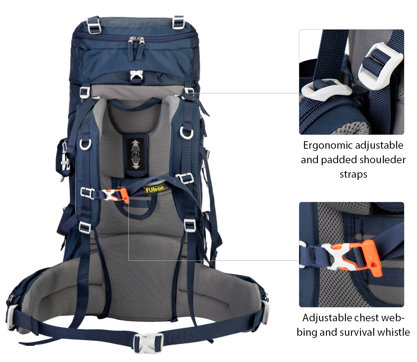 Ubon 60L Hiking Backpack Internal Frame Rucksack Backpack Camping ...