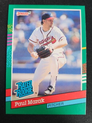 1991 Donruss Paul Marak #413 Rated Rookie ( no period after INC) Braves ...