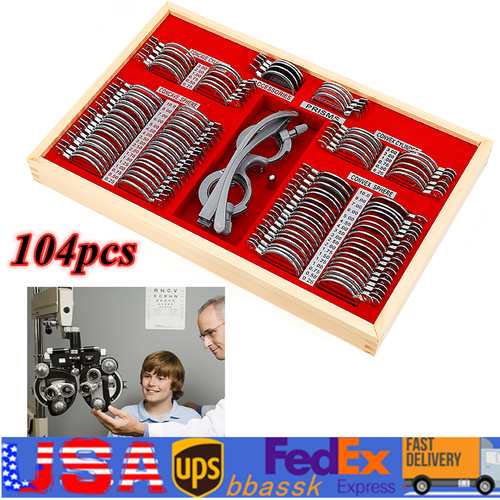 Optical Trial Lens Set Metal Rim Optometry Kit 104PCS w/ Free ...
