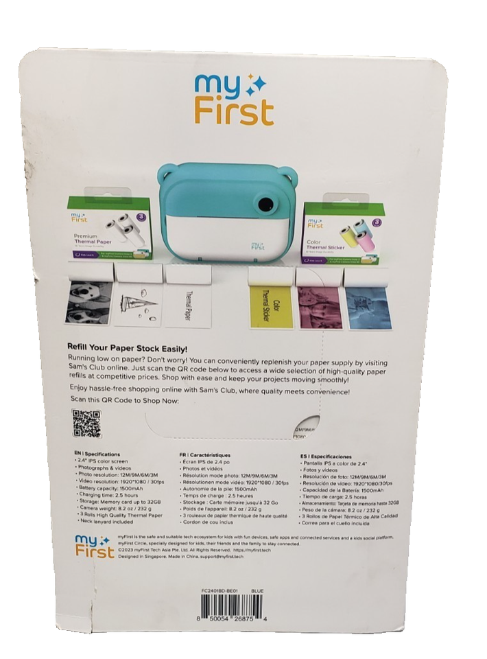 MyFirst Insta 2 Camera Set with Color Thermal Sticker Blue *New ...