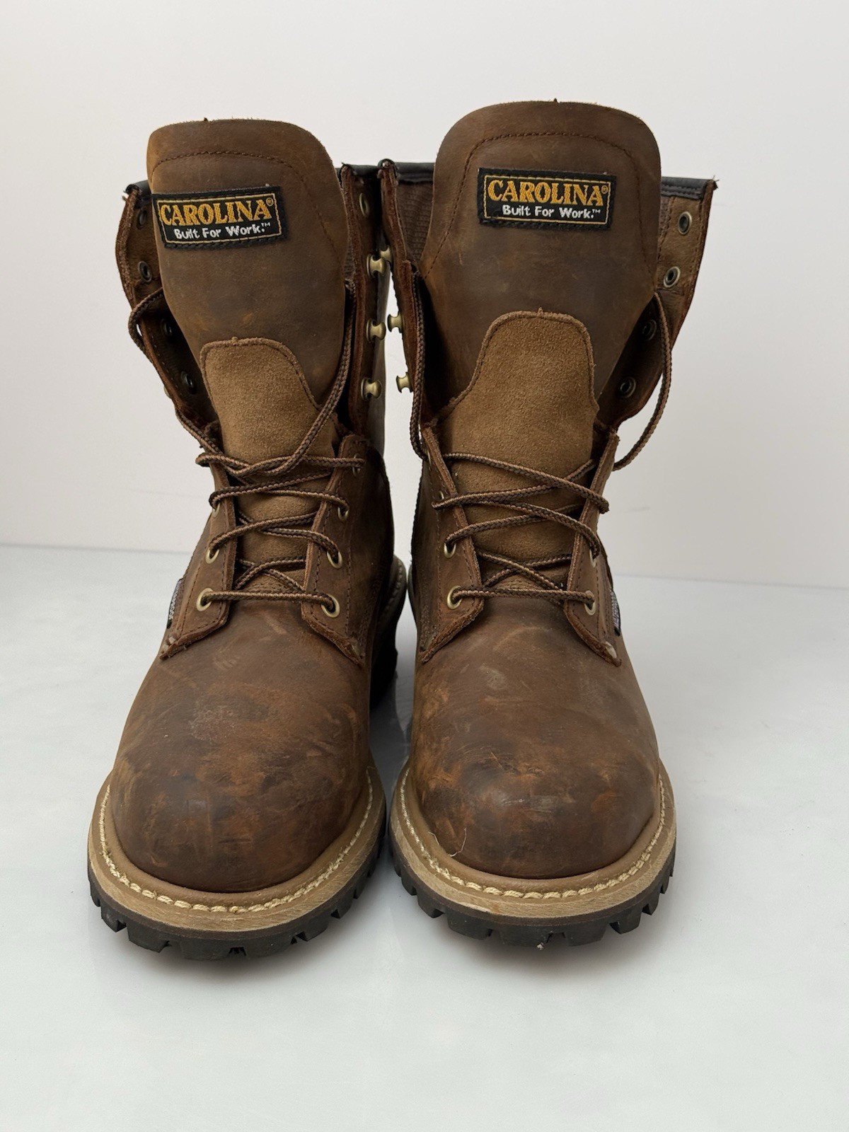 CAROLINA MENS LOGGER BOOTS, BROWN, 8" LACE TO TOE LOGGER WATERPROOF ...