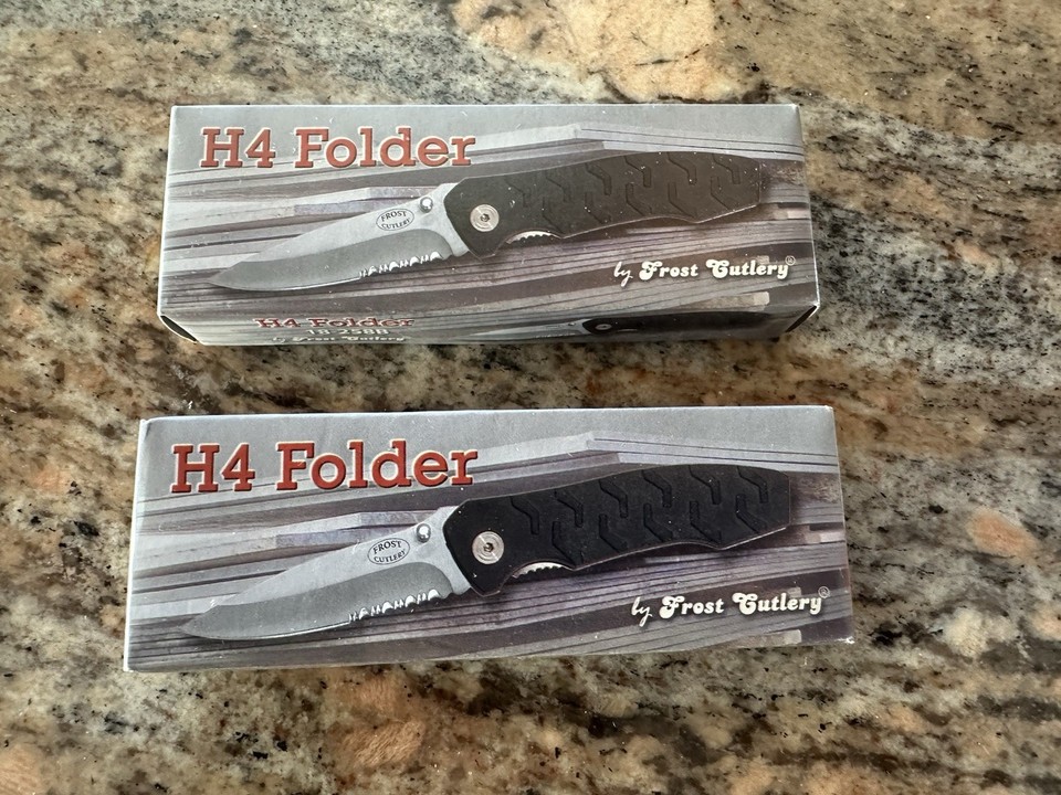 H4 Tactical Folder Serrated Blade Black Pocket Knife 4.5" QUANTITY 2 | eBay