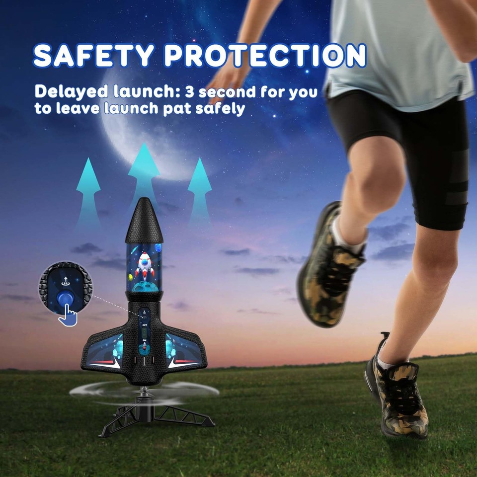 Rocket Launcher for Kids with Launch Set Up to 200 Ft Air Model Rocket ...