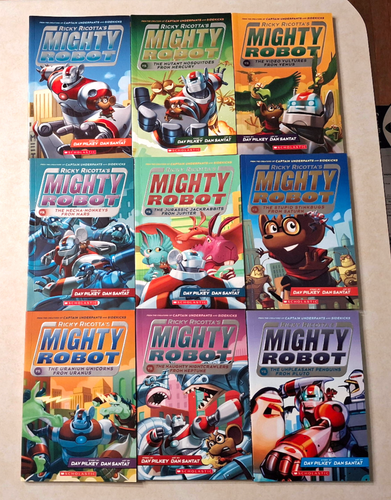 Ricky Ricotta's Mighty Robot Books 1-9 Complete Collection Set Series ...