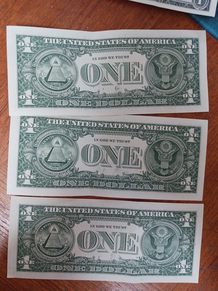 2021 crisp 3 consecutive serial numbers one dollar bills | eBay