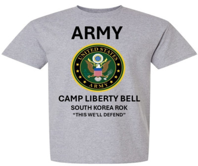 CAMP LIBERTY BELL *SOUTH KOREA ROK* SHIRT W/EMBLEM*ARMY OFFICIALLY ...