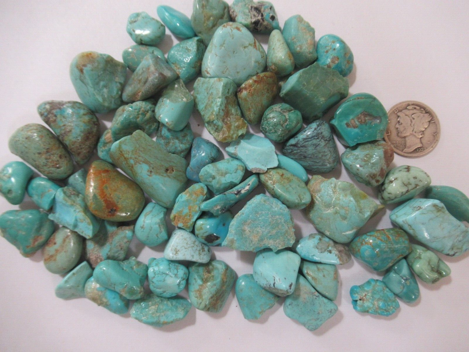 KINGMAN TURQUOISE FLATS & STONES 600tcw 13mm X 9mm TO 24mm X 14mm #569 ...