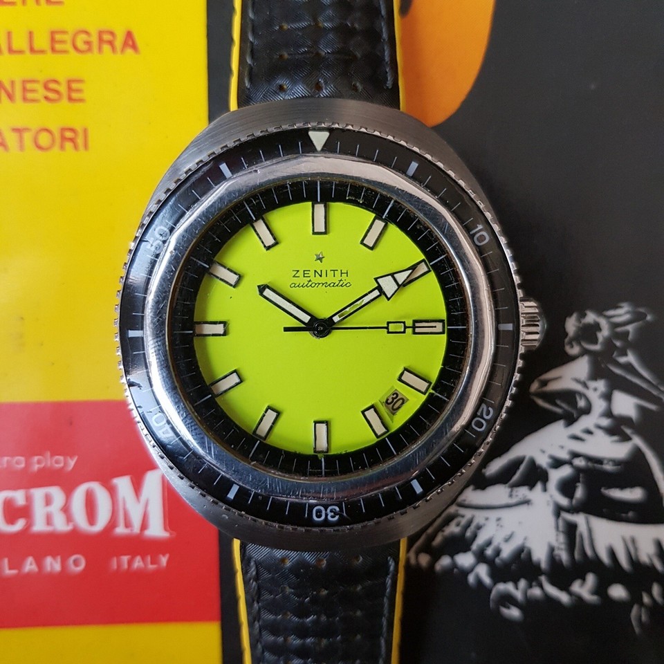 Zenith Sub Sea Big Lemon, A3637, 1000 mt, year 1970 vintage, with box ...