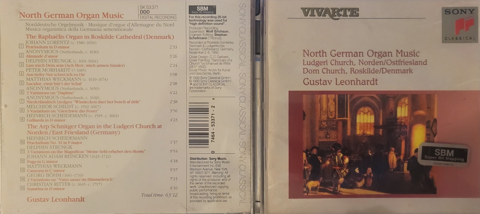 North German Organ Music CD 1993 Sony SBM 20-BIT Gustav Leonhardt ...