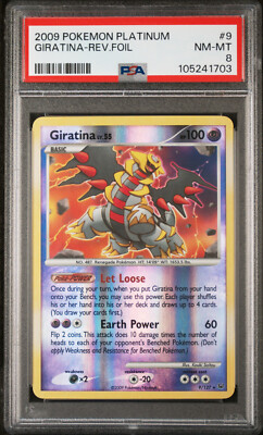 2009 POKEMON PLATINUM BASE SET GIRATINA #9 REVERSE HOLO FOIL PSA 8 NM ...