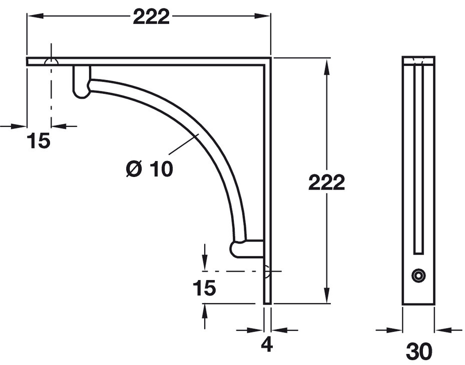 1 X Hafele Polished Chrome Wall Fixed Floating Shelf Bracket Support ...