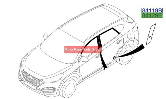 Genuine Hyundai New RH Rear Anti Chipping Film for Hyundai Tucson built ...