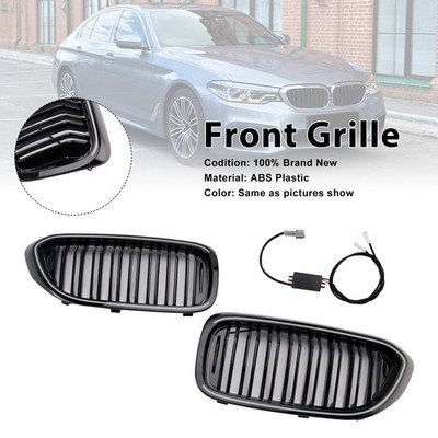 Gloss Black Double Slat Front Kidney Grille Pour BMW 5 Series G30 G31 ...