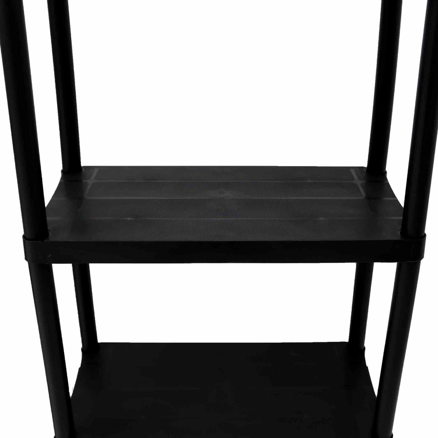 NEW! 2x 4 Tier Black Plastic Heavy Duty Shelving Racking Storage Unit ...