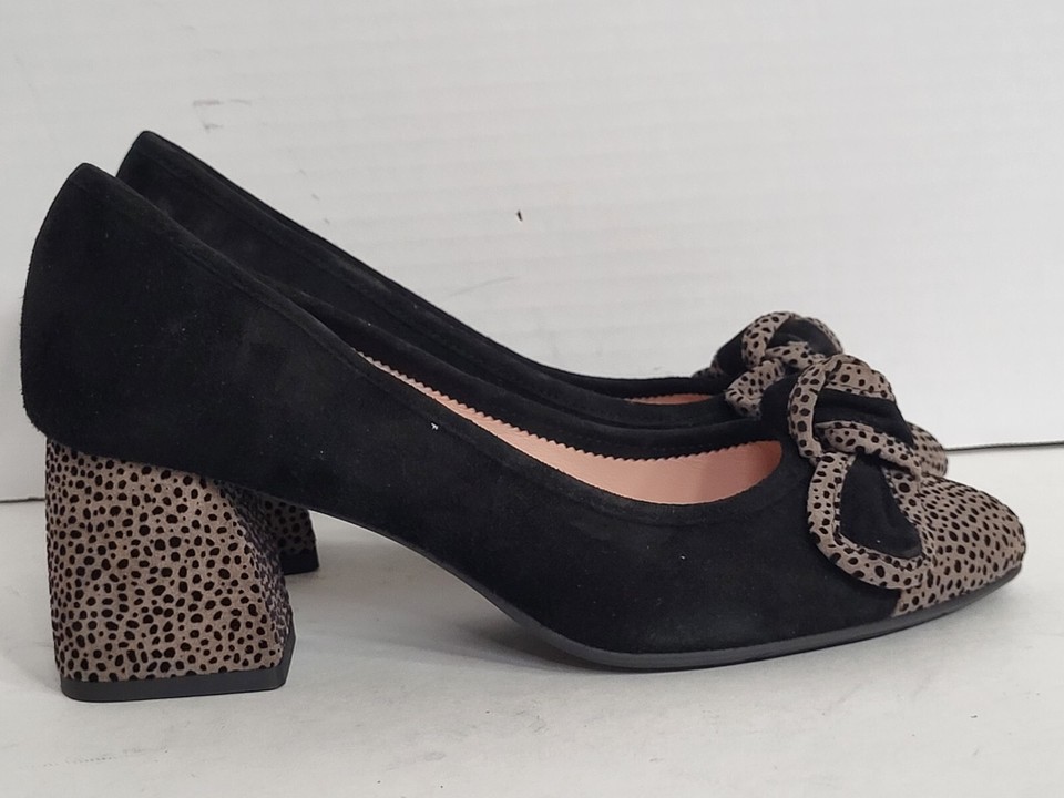 FERCA 81 Black Made In Italy Suede patent leather accent, animal print ...
