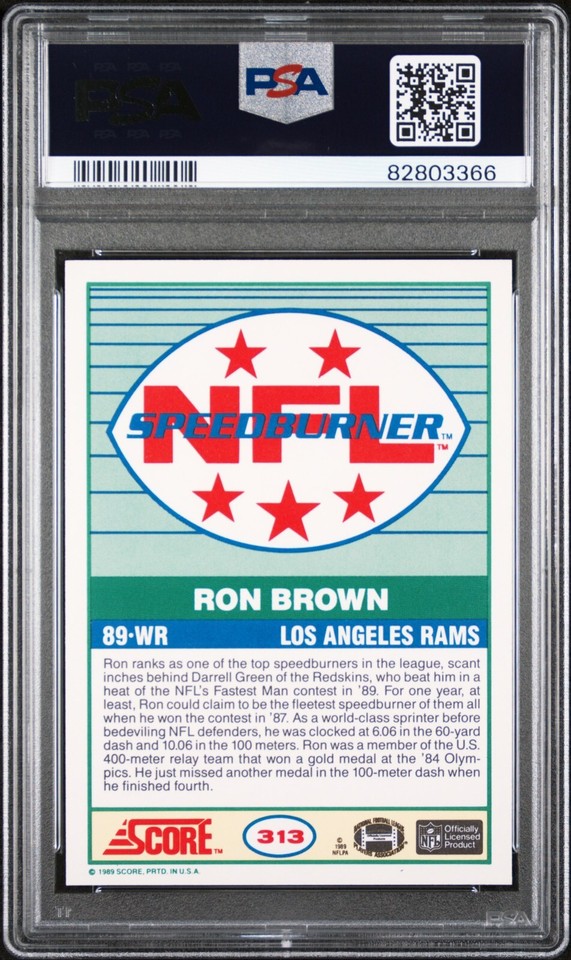 1989 Score Ron Brown #313 Speedburner Los Angeles Rams - PSA 10 | eBay