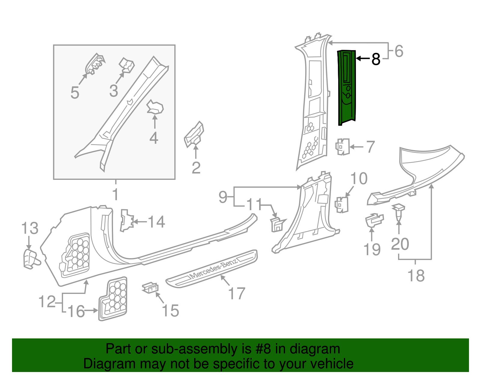 Genuine Mercedes-Benz Adjust Cover 205-690-10-30-9051 for sale online ...