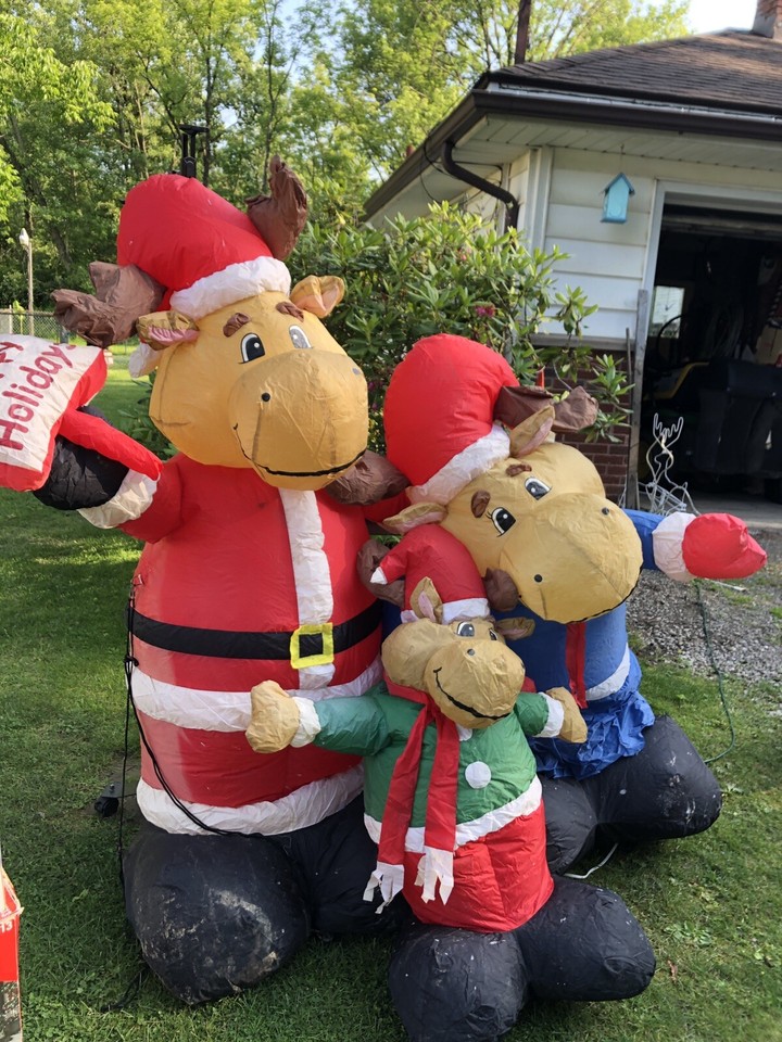 Very Rare Christmas Inflatable Moose Family (read Description) | eBay