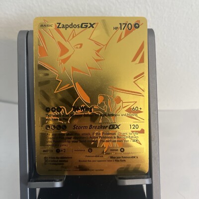 Zapdos Custom GX Fan Art Gold Pokémon Card 2024 Legendary Electric ...