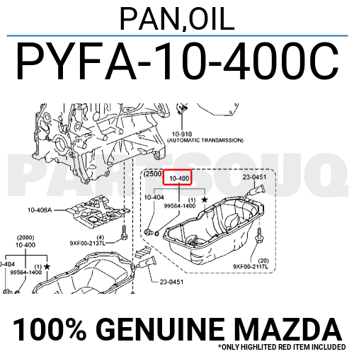 PYFA10400C Genuine Mazda PAN,OIL PYFA-10-400C | eBay