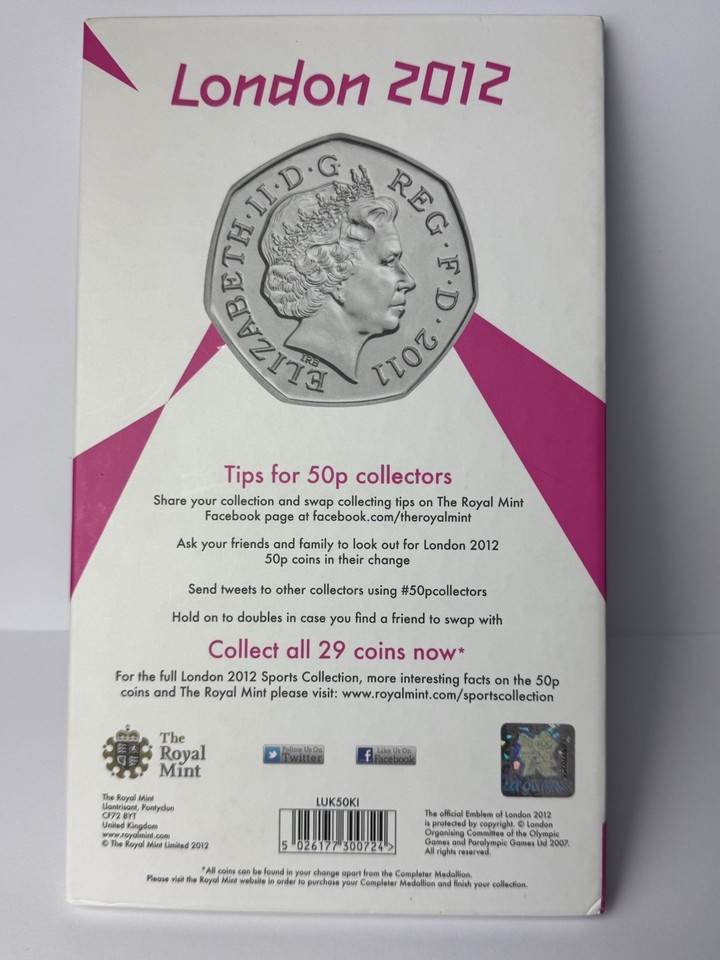 Royal Mint Olympic Album The Official 2012 50p Sports Collection Album ...