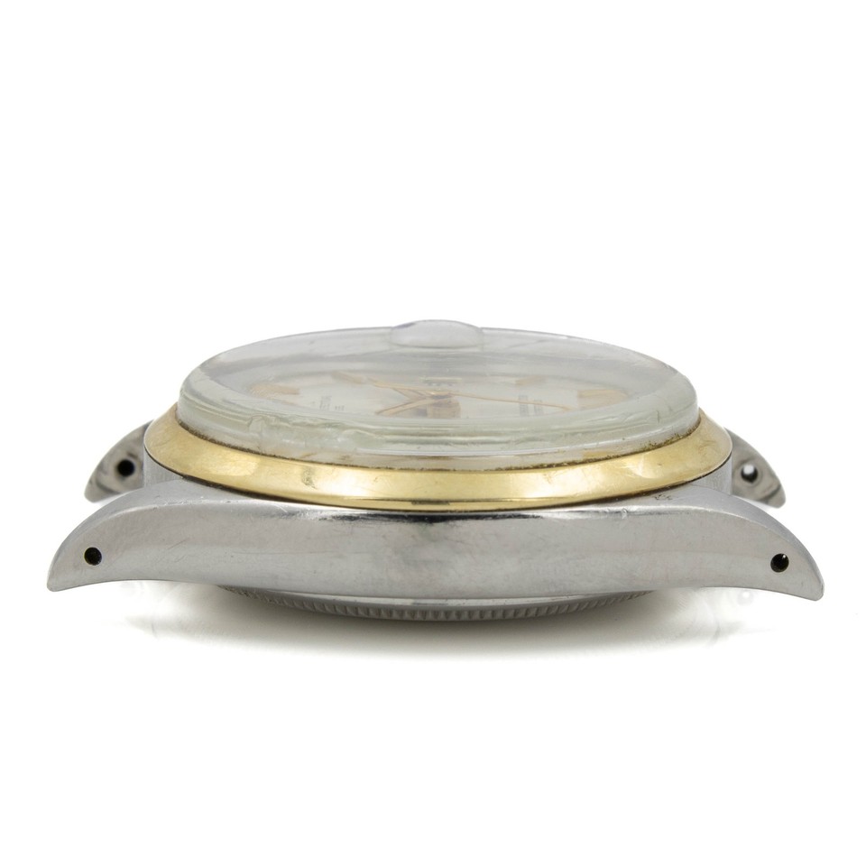 Men's Rolex OP Date Ref.#1500 34mm Two-Tone Silver Dial Watch Head ...
