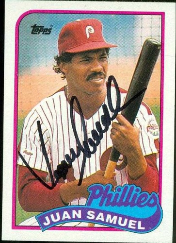 Juan Samuel autographed Baseball Card (Philadelphia Phillies) 1989 ...