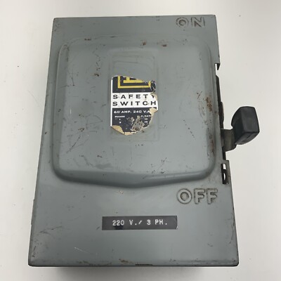 Square D Safety Switch - 240VAC, 60 amp, Single Phase BOX-18 | eBay