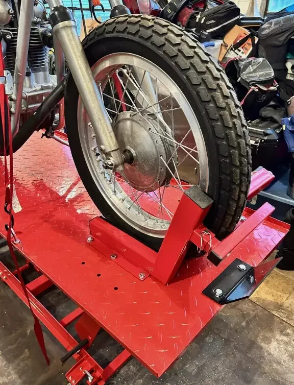 Motorcycle Wheel Vise Stop Chock Brace Accessory Heavy Duty Adjustable ...